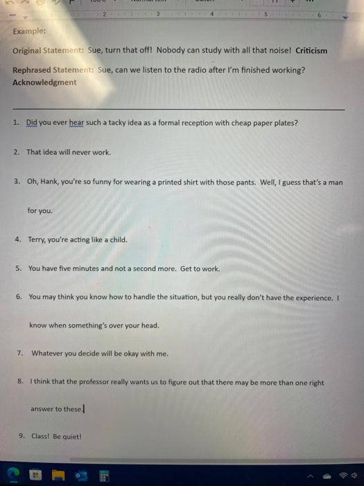 3 Example: Original Statement: Sue, turn that off! | Chegg.com