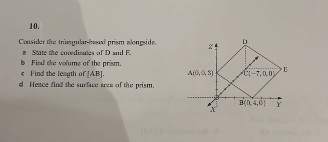 Solved Consider the triangular-based prism alongside.a State | Chegg.com