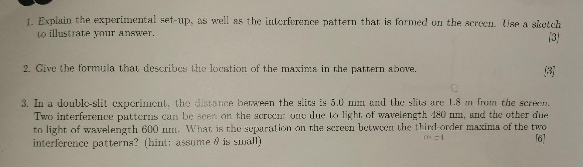 Solved Consider Young's double-slit interference | Chegg.com