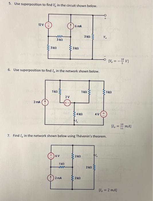 Solved 5. Use superposition to find Vo in the circuit shown | Chegg.com