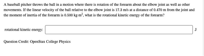 Solved A baseball pitcher throws the ball in a motion where | Chegg.com