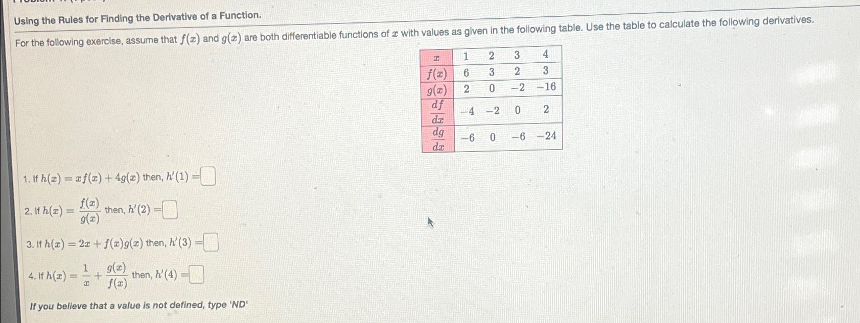 Solved Using the Rules for Finding the Derivative of a | Chegg.com