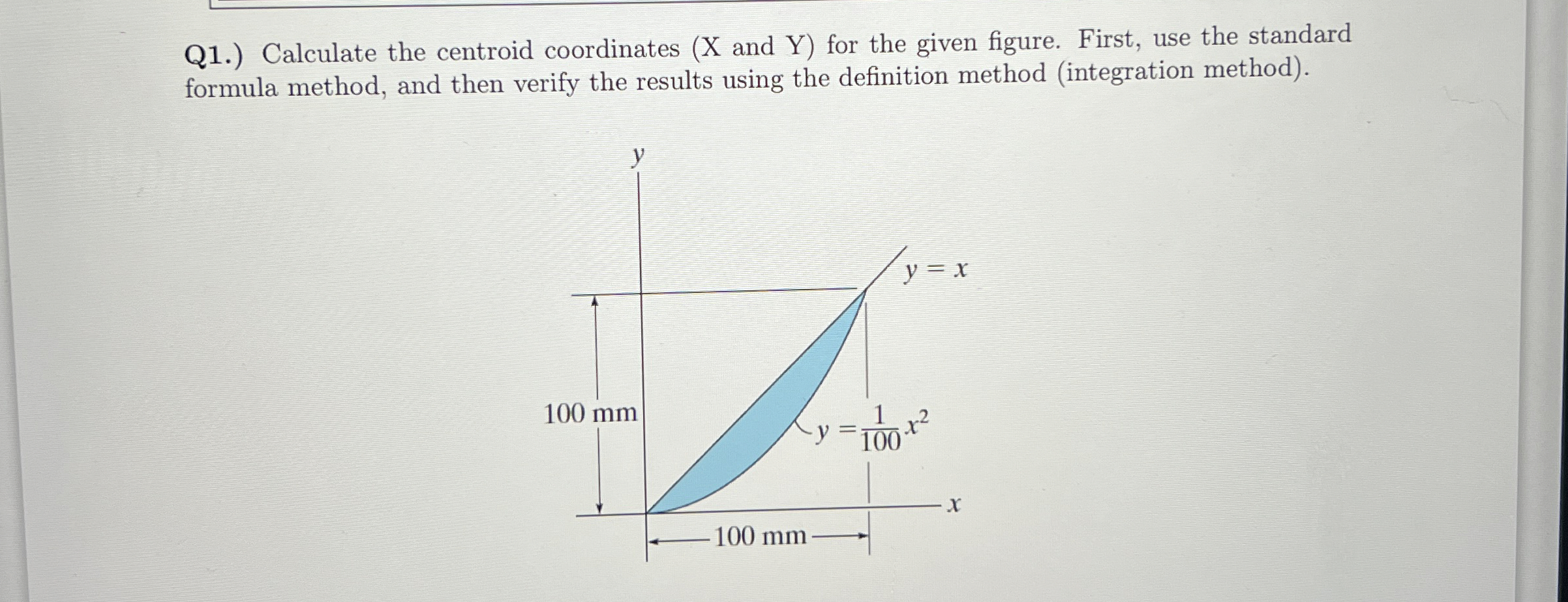 Solved Q1.) ﻿Calculate the centroid coordinates ( ﻿X and Y ) | Chegg.com
