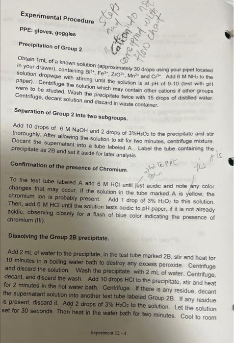 Solved ualitative Analysis of Group 2 Cations Objectives - | Chegg.com