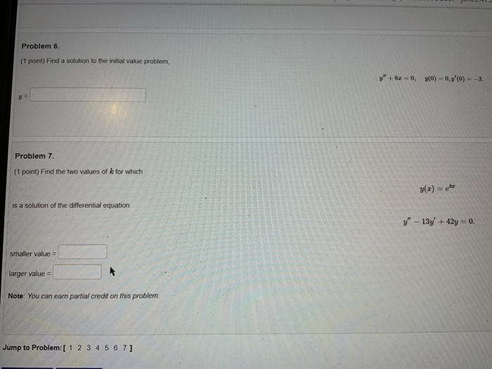 Solved Problem 6 1 Point Find A Solution To The Initial