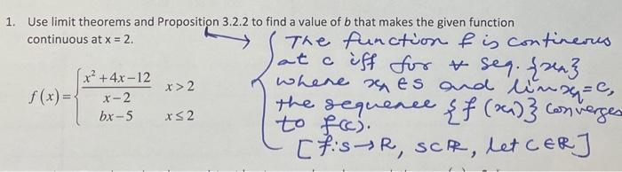 Solved Use limit theorems and Proposition 3.2.2 to find a | Chegg.com