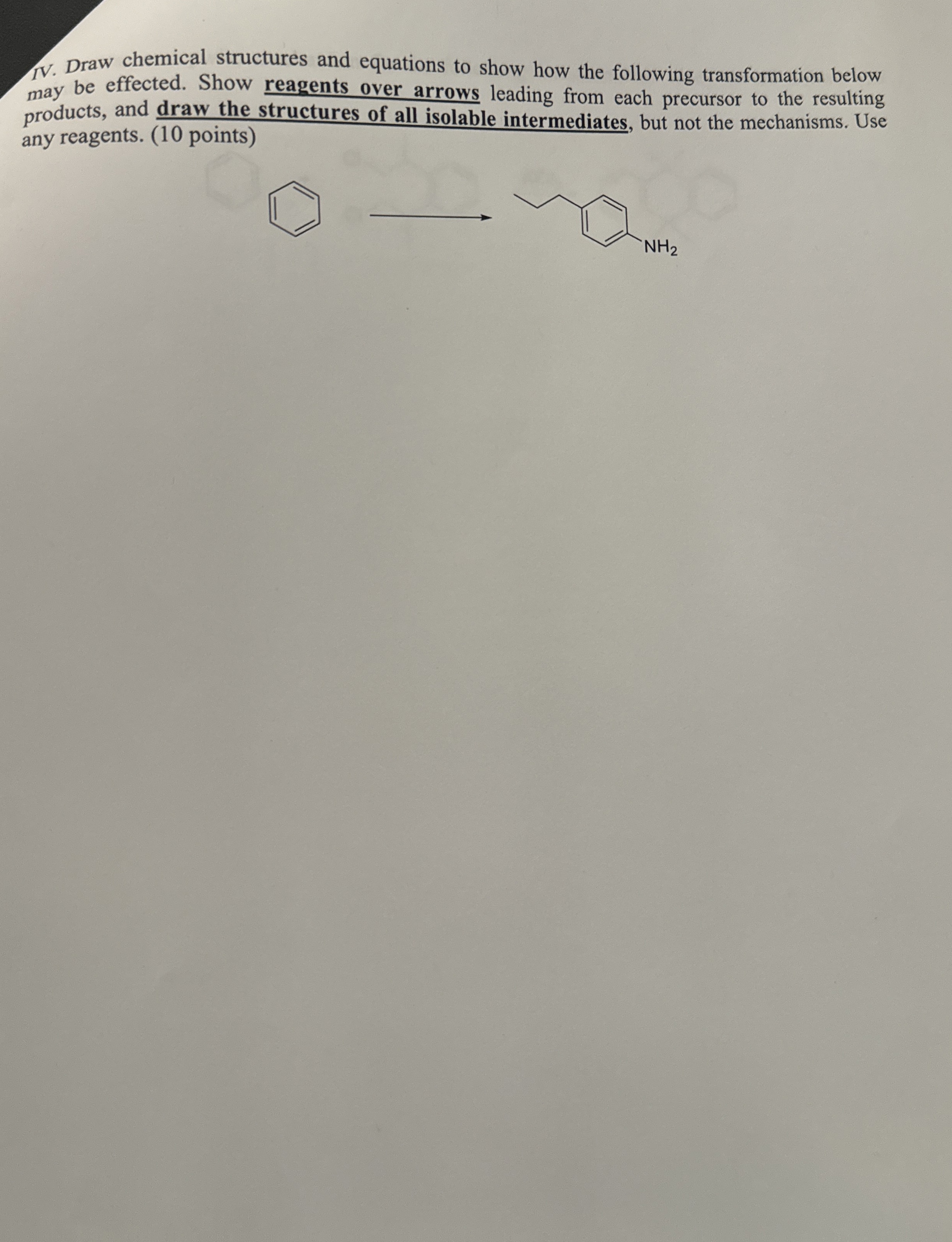 Solved IV. ﻿Draw chemical structures and equations to show | Chegg.com