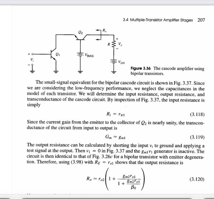 Solved 3.4 Multiple-Transistor Amplifier Stages 207 Figure | Chegg.com