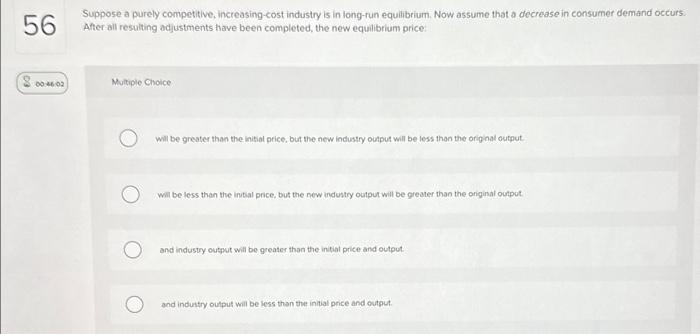 Solved Suppose a purely competitive, increasing-cost | Chegg.com