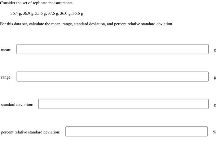 Solved Consider the set of replicate measurements. 36.4 | Chegg.com