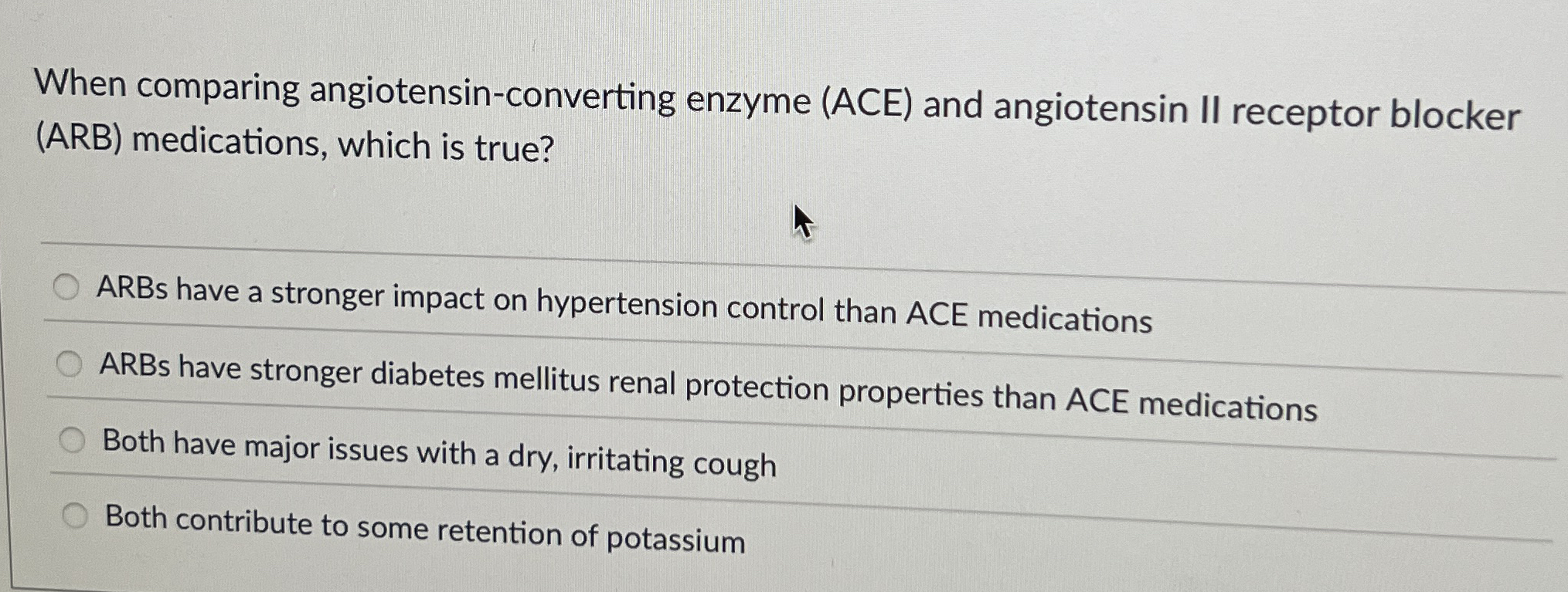 Solved When comparing angiotensin-converting enzyme (ACE) | Chegg.com