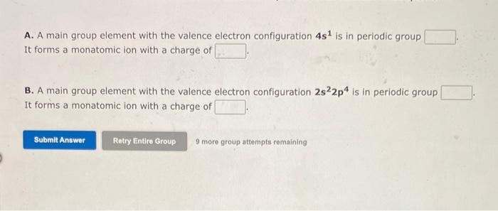 Solved A. If an element with the valence configuration | Chegg.com
