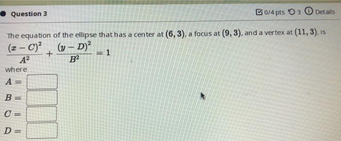 Solved or practice tests Given the ellipse: (2-5) (y - 6) + | Chegg.com