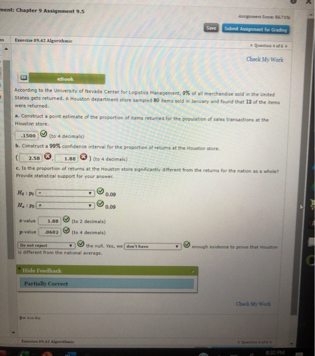 Solved ment: Chapter 9 Assignment 9.5 Assignment Score: | Chegg.com