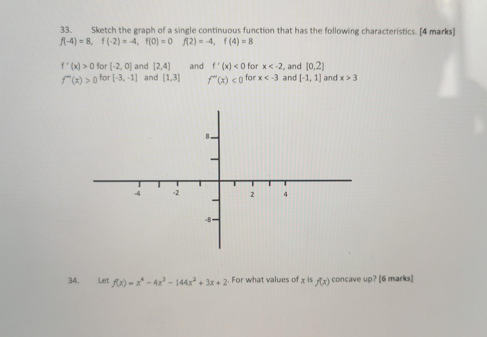 Solved 33. Sketch the graph of a single continuous function | Chegg.com