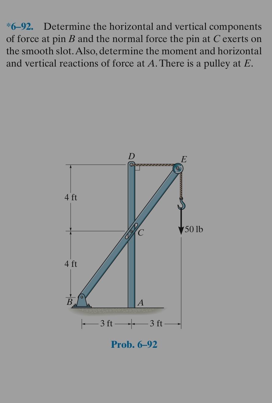 Solved *6-92. ﻿Determine the horizontal and vertical | Chegg.com