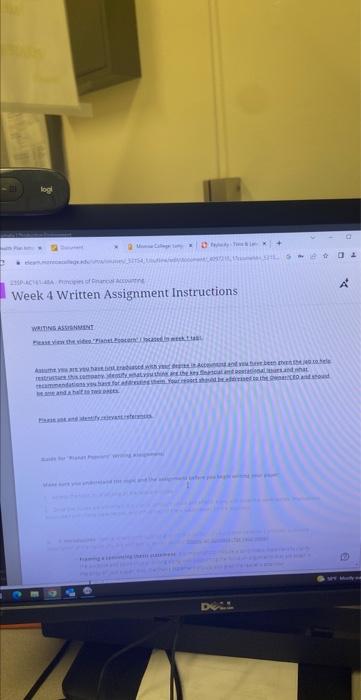 Week 4 Written Assignment Instructions | Chegg.com