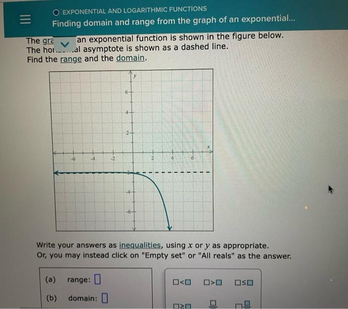 Solved O EXPONENTIAL AND LOGARITHMIC FUNCTIONS = Finding | Chegg.com