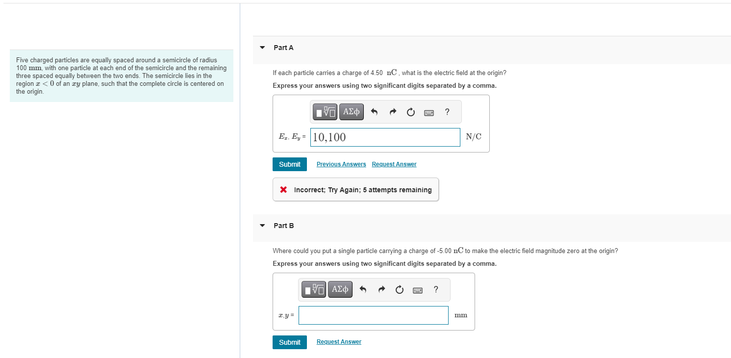 Solved Five charged particles are equally spaced around a | Chegg.com