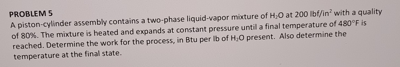 PROBLEM 5A piston-cylinder assembly contains a | Chegg.com