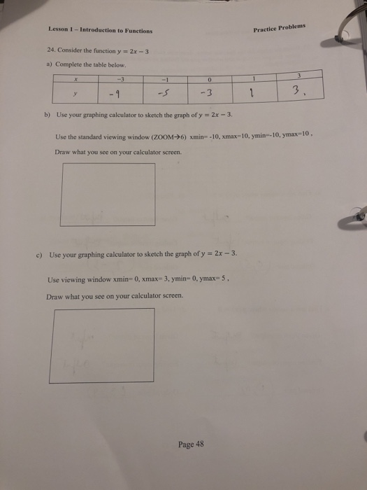 Solved Lesson 1 - Introduction to Functions Practice | Chegg.com