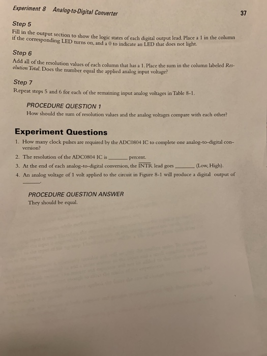 Solved Analog-to-Digital Converter Objectives To convert | Chegg.com