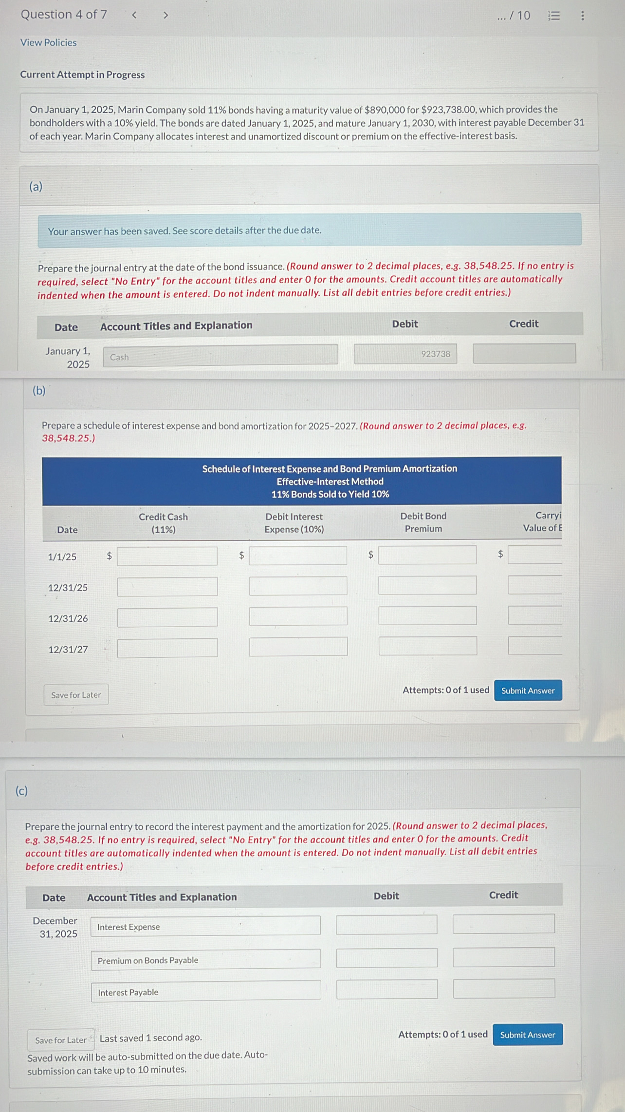 Solved Question 4 ﻿of 7... / 10View PoliciesCurrent Attempt | Chegg.com
