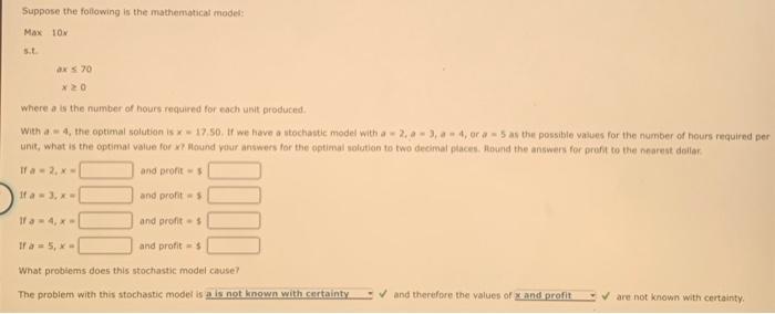 Solved Suppose the following is the mathemotical modes: | Chegg.com