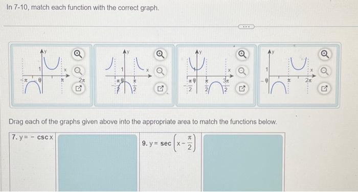Solved In 7-10, match each function with the correct graph. | Chegg.com