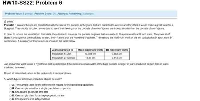 Solved HW10-SS22: Problem 6 Problem Value: 5 points) Problem | Chegg.com