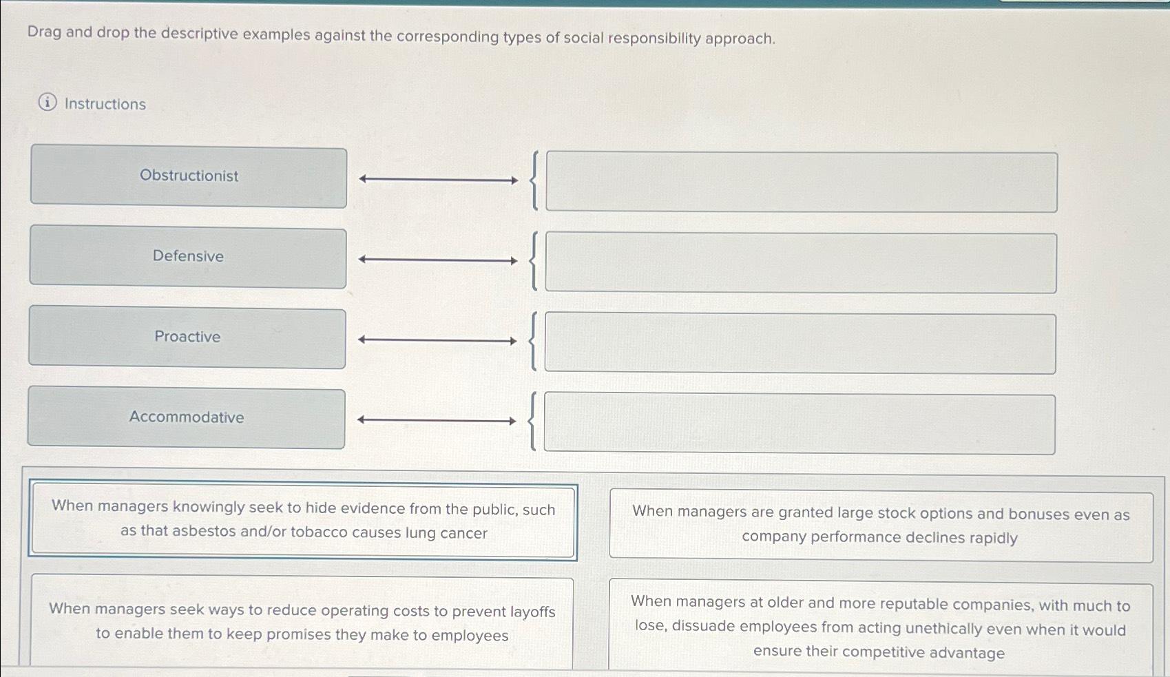 Solved Drag and drop the descriptive examples against the | Chegg.com