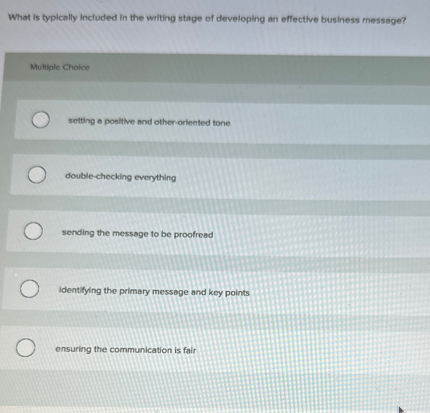 Solved What is typically included in the writing stage of | Chegg.com