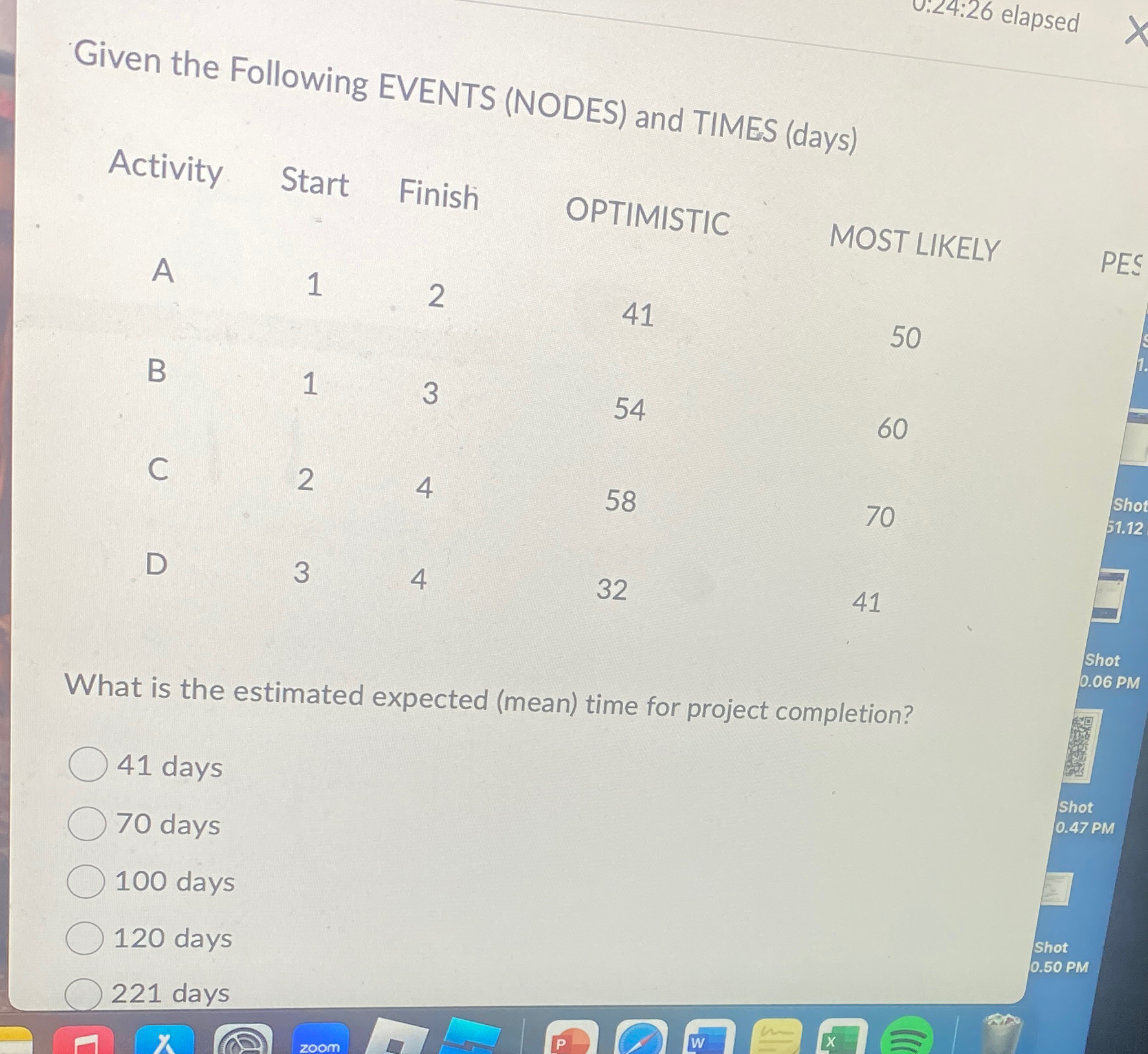 Solved Given the Following EVENTS (NODES) and TIMES | Chegg.com Solved Given the Following EVENTS (NODES) and TIMES | Chegg.com