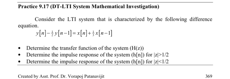 Solved Practice 9.17 (DT-LTI System Mathematical | Chegg.com