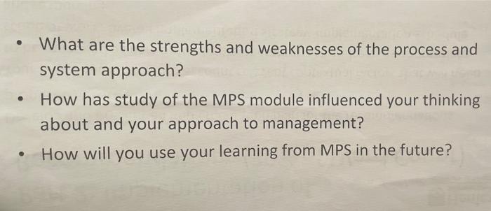 Solved What are the strengths and weaknesses of the process | Chegg.com