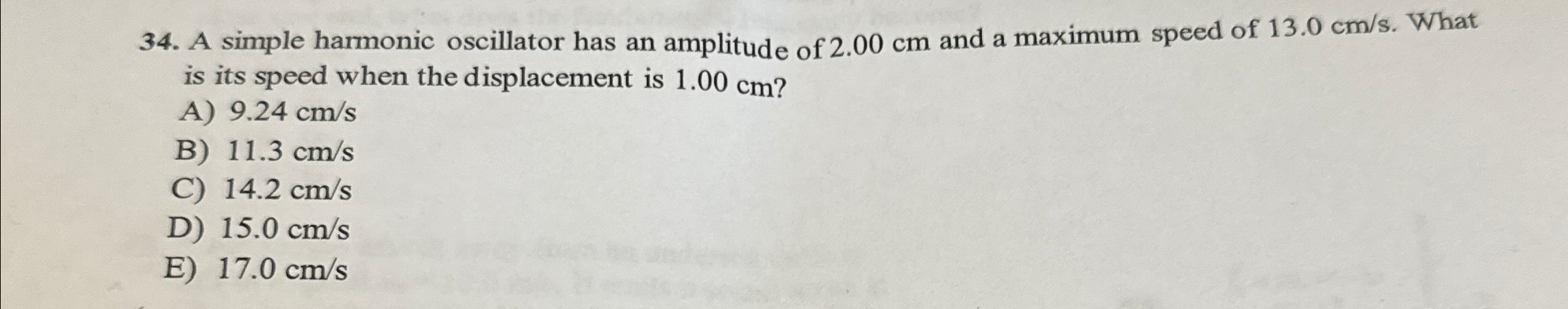 Solved A simple harmonic oscillator has an amplitude of | Chegg.com