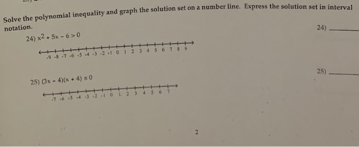 Solved a number line. Express the solution set in interval | Chegg.com