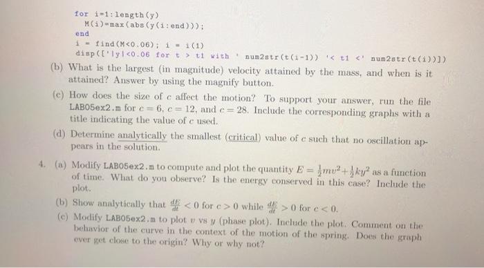 Solved M LAB05ex2.m clear all; % clear all variables = 4; % | Chegg.com