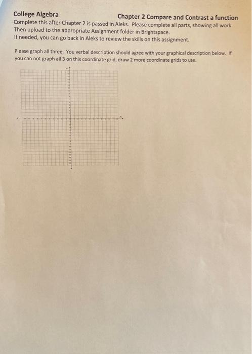 Solved College Algebra Chapter 2 Compare and Contrast a | Chegg.com
