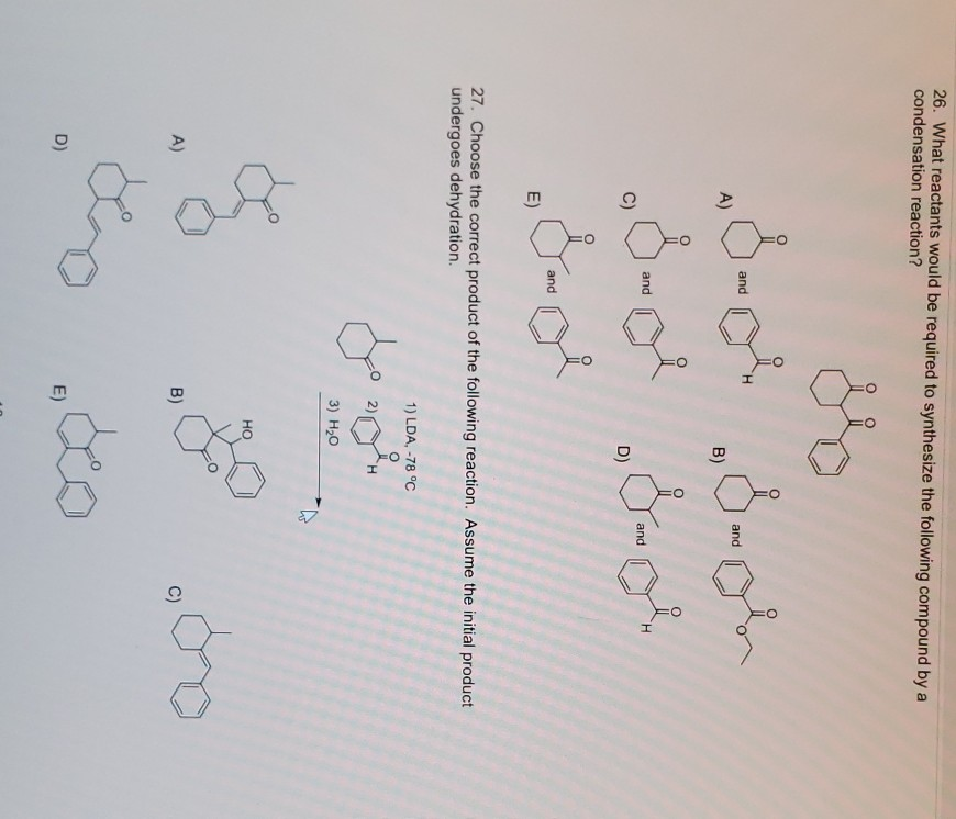 Solved 26. What reactants would be required to synthesize | Chegg.com