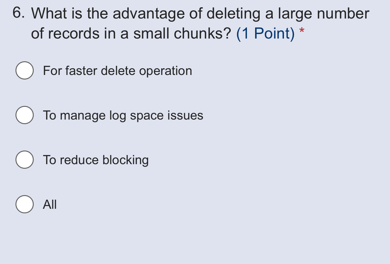 Solved What is the advantage of deleting a large number of | Chegg.com Solved What is the advantage of deleting a large number of | Chegg.com
