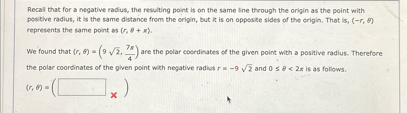Solved Recall that for a negative radius, the resulting | Chegg.com