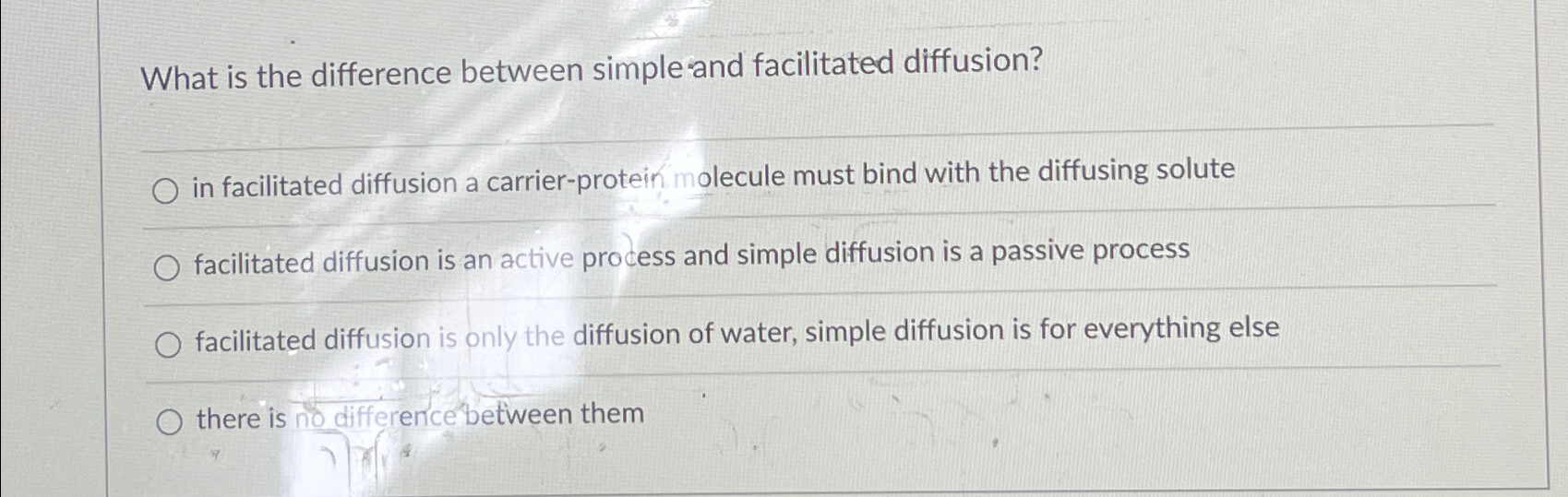 Solved What is the difference between simple and facilitated | Chegg.com