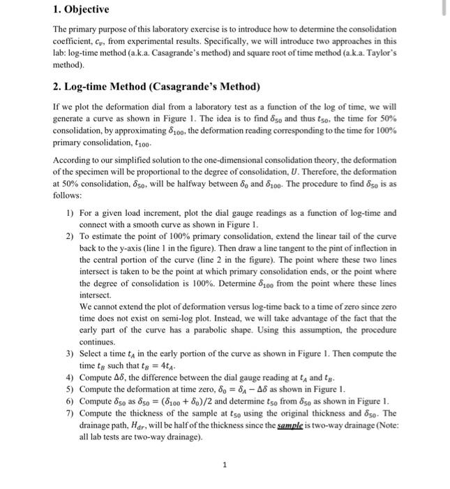 Solved 1. Objective The primary purpose of this laboratory | Chegg.com