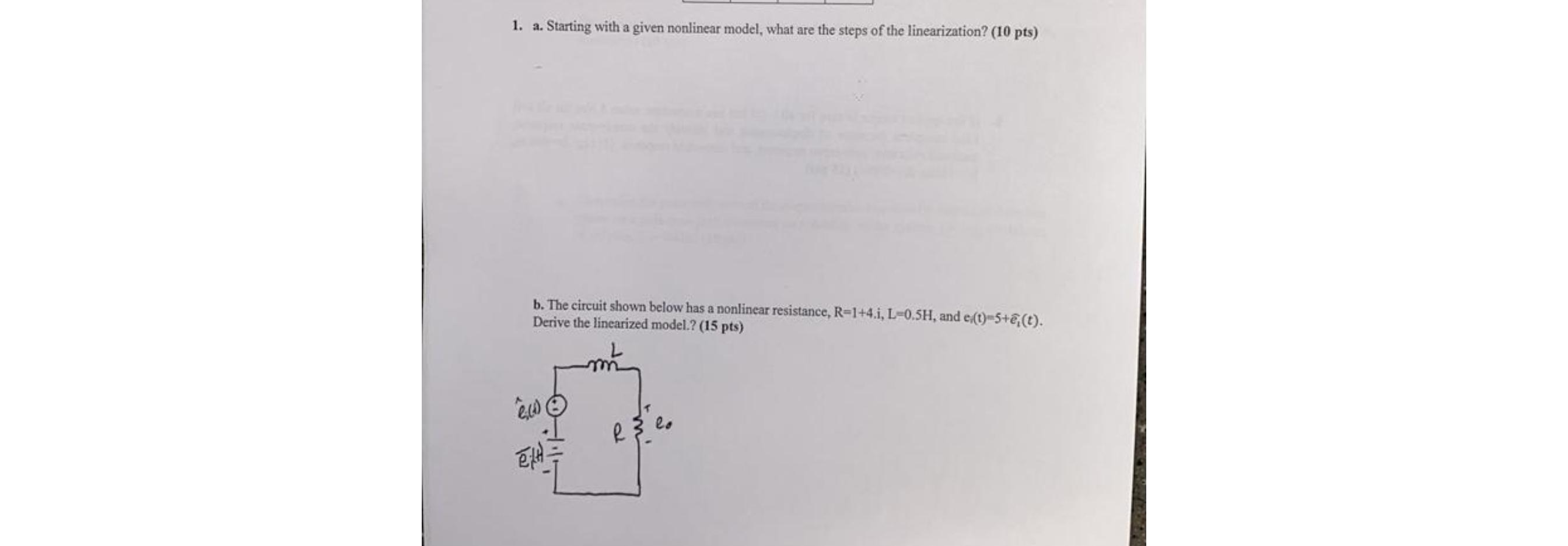 Solved a. ﻿Starting with a given nonlinear model, what are | Chegg.com