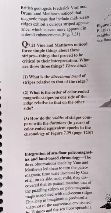 Solved British geologists Frederick Vine and Drummond | Chegg.com