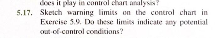 Solved 17. Sketch warning limits on the control chart in | Chegg.com