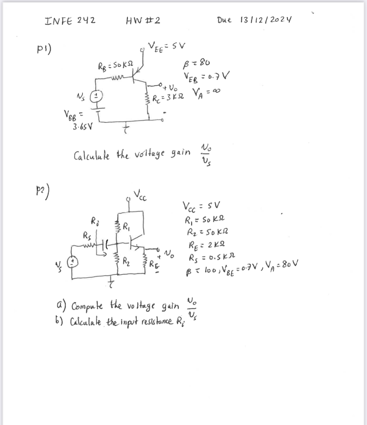 Solved INFE 242 ﻿HW#2 ﻿Due 13112/2024p1)Calculate the | Chegg.com