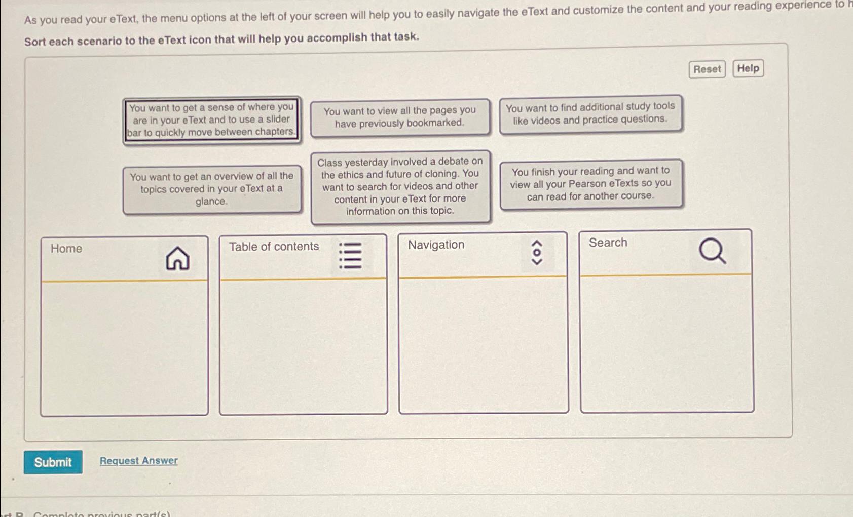 Solved As you read your eText, the menu options at the left | Chegg.com