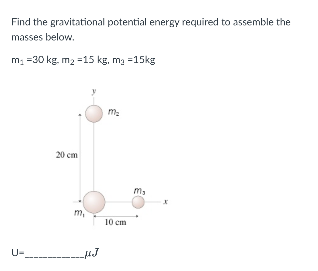 Solved Find the gravitational potential energy required to | Chegg.com
